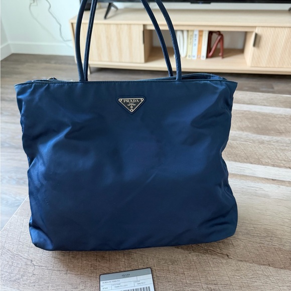 Prada | Bags | Prada Deep Blue Tote Bag | Poshmark